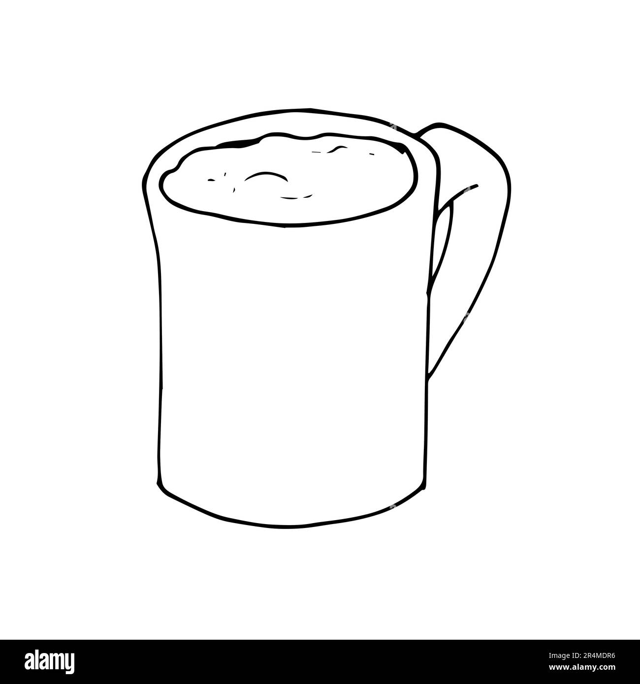 Hand-drawn cup of coffee. Morning cup of tea, or coffee, isolated on ...