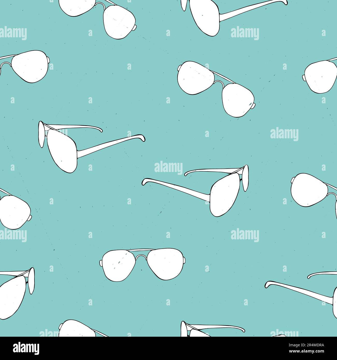 Hand drawn seamless sunglasses pattern on light blue background. Grunge ...