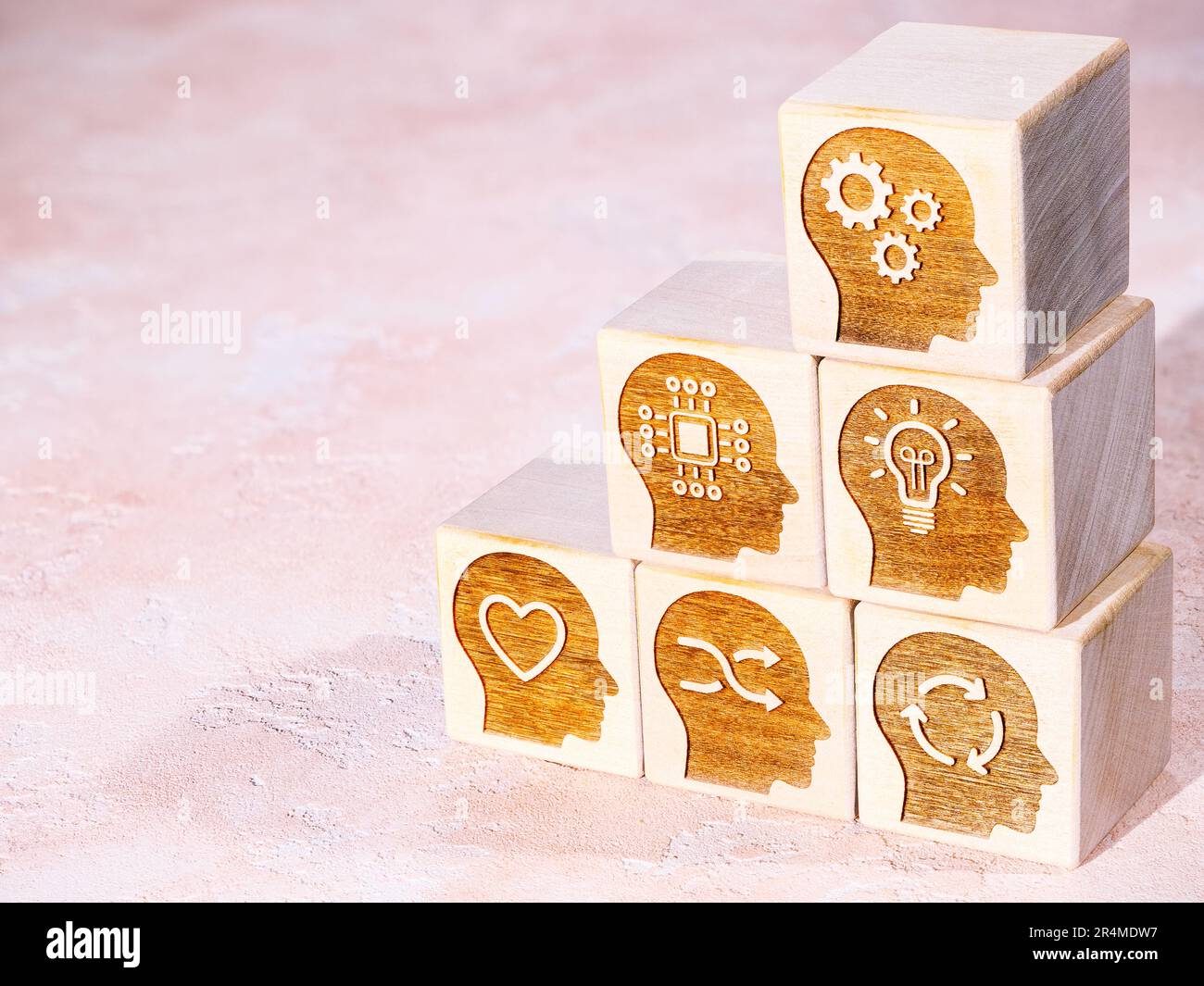Soft power skills symbols on wooden cubes as concept of new form of ...