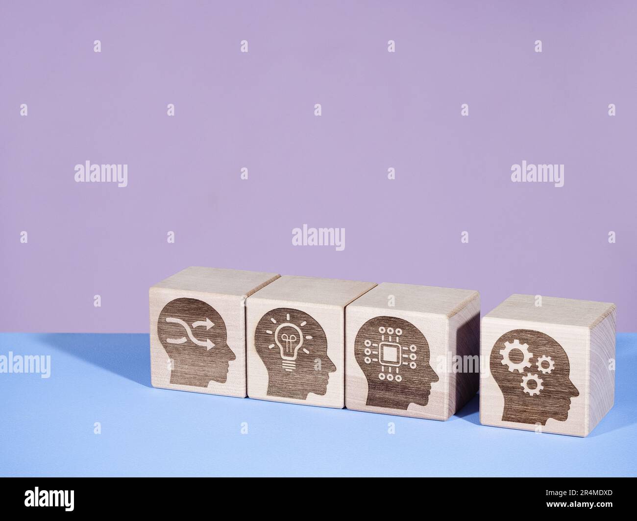 Power skills symbols on wooden cubes as training and knowledge sharing ...