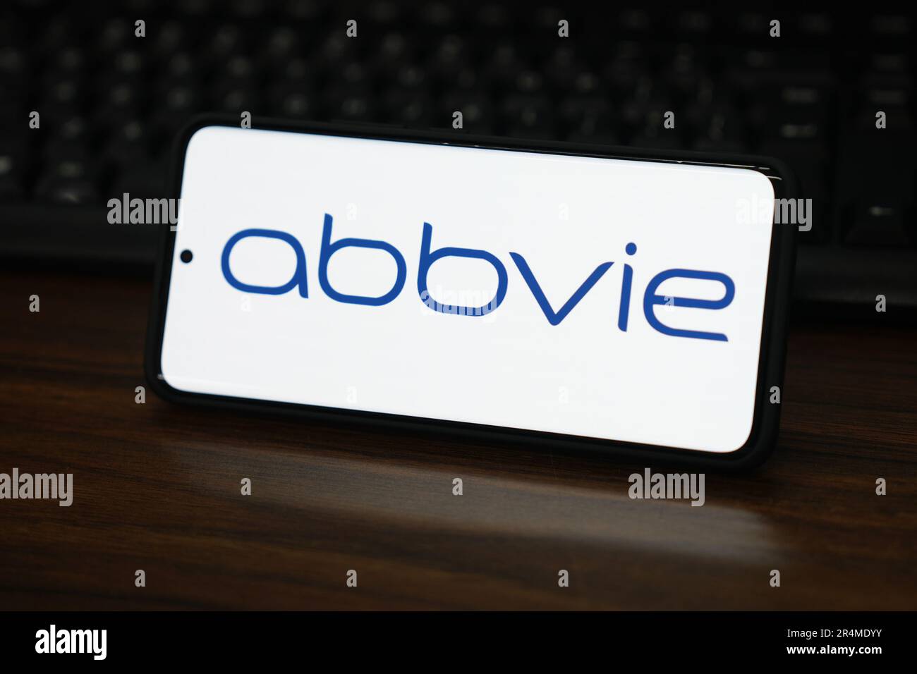 China. 29th May, 2023. In this photo illustration, AbbVie's logo is displayed on the screen of a ...
