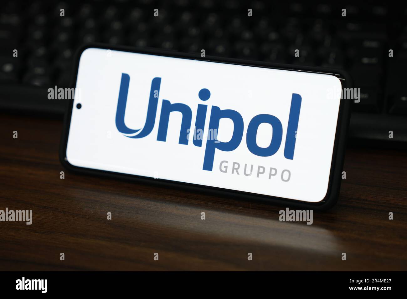 In this photo illustration, the Unipol Group logo is displayed on the ...