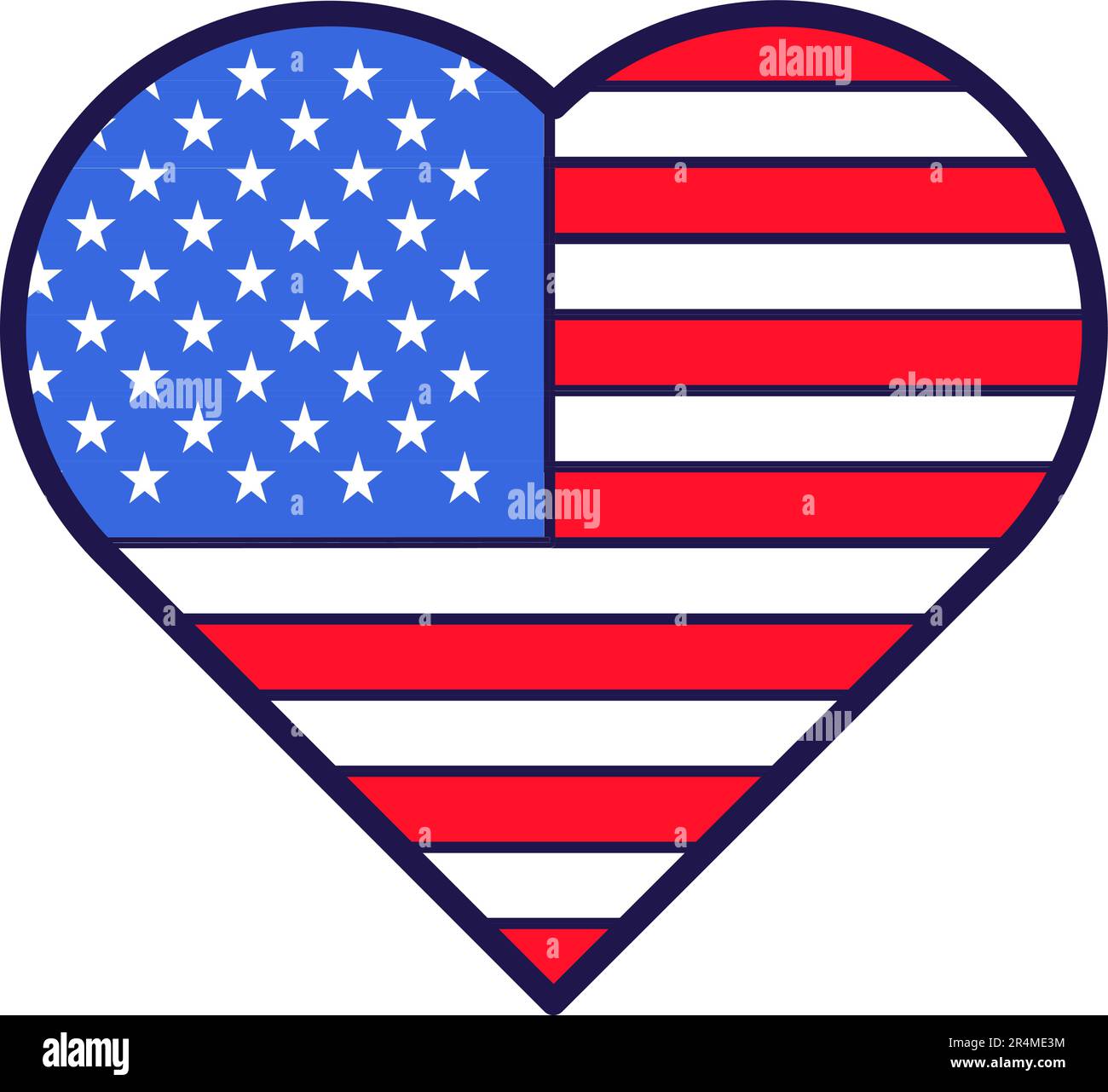 Patriot Heart in national USA flag colors. Festive element, attributes ...