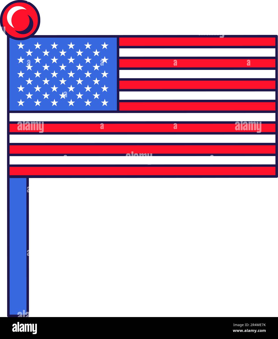 Flag of United States of America on flagstaff for registration of ...