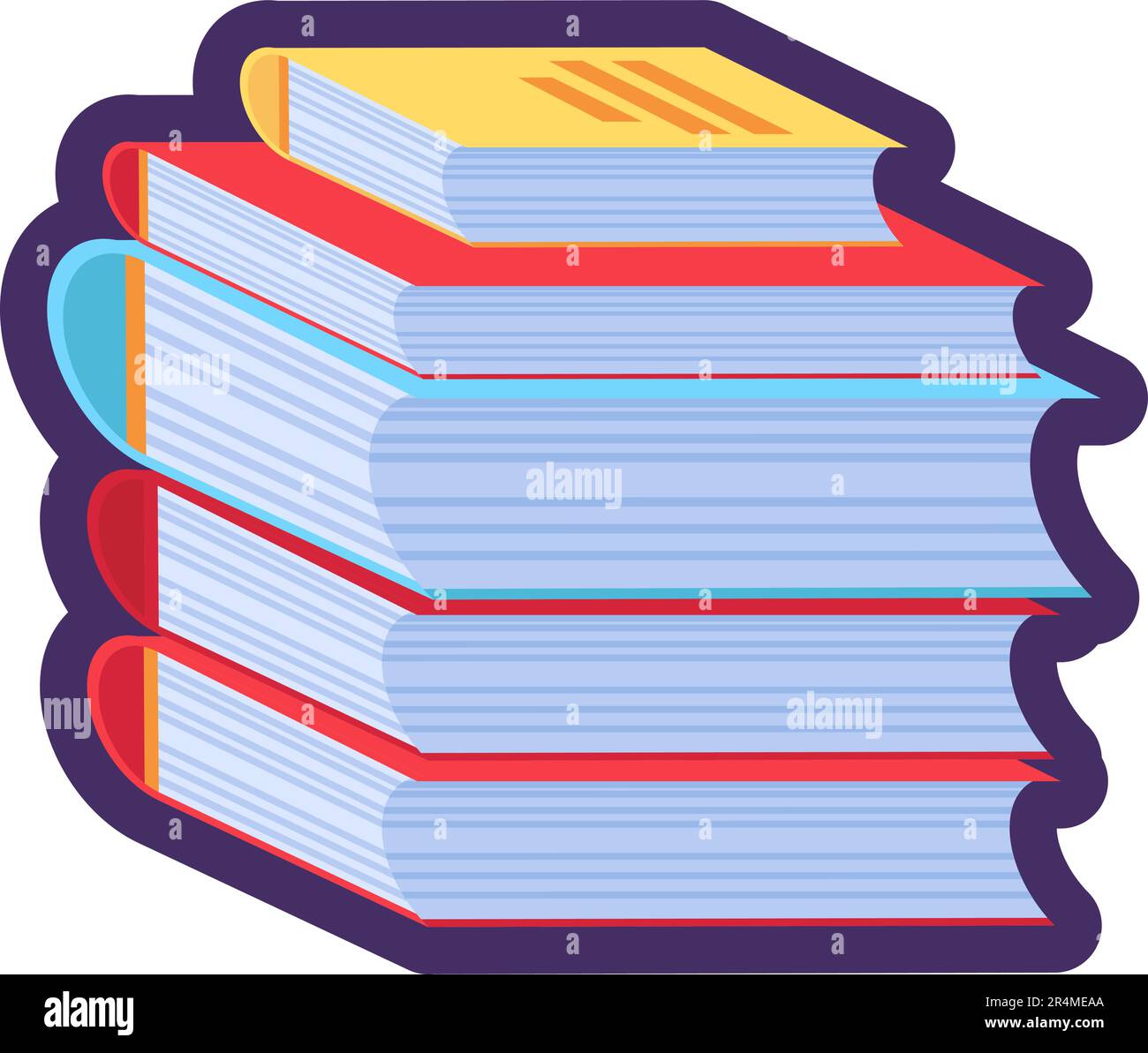 Stack of school textbooks diaries and encyclopedia. Classical education at school. Flat icon in ...