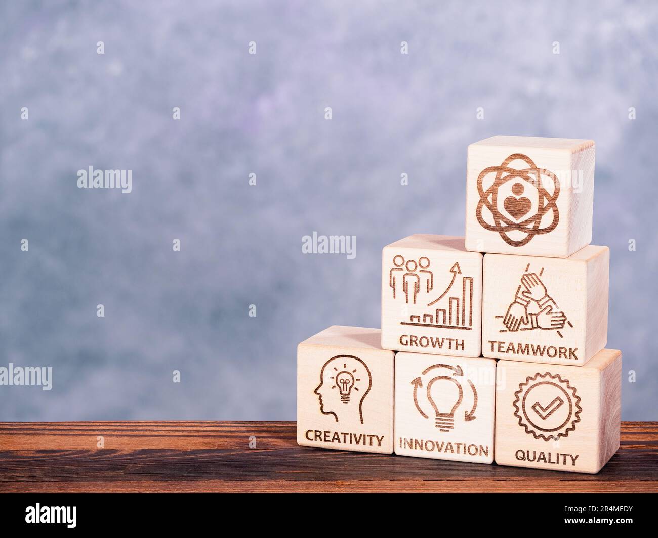 Symbols of core values as a company management strategy Stock Photo - Alamy