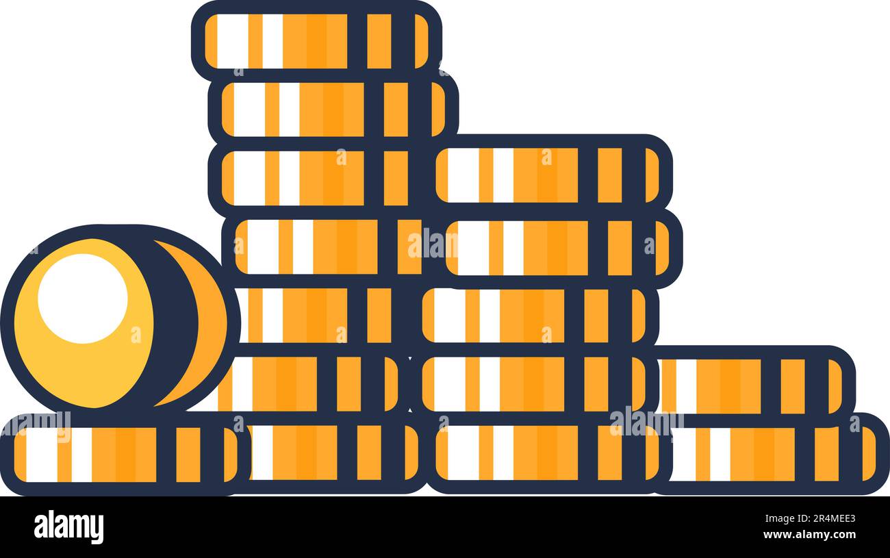 Gold coins in stacks. Pile of gold coins, investment in precious metals ...