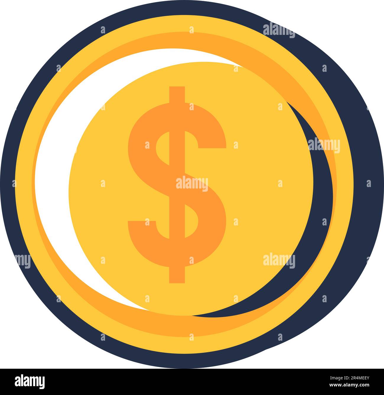 American Gold dollar coin with US money symbol. Cash, turnover finance ...