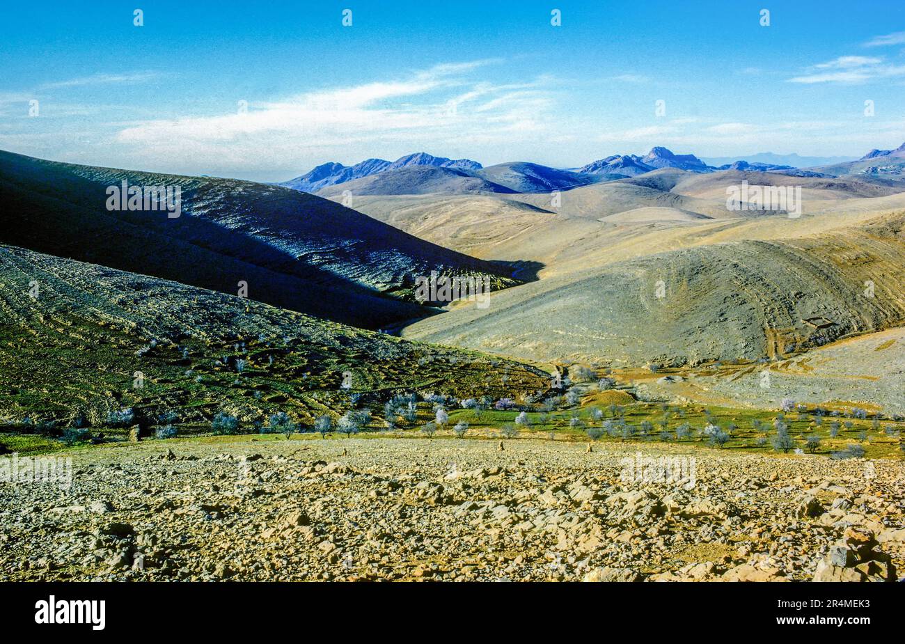 landscape in Atlas mountains in sunset in marocco Stock Photo - Alamy