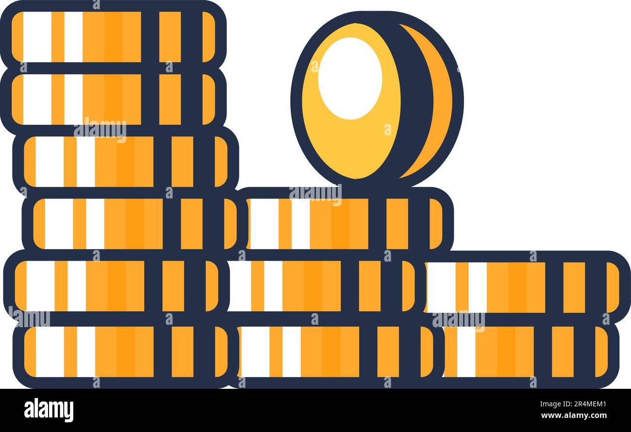 Gold coins in stacks. Pile of gold coins, investment in precious metals, searching for pirate ...