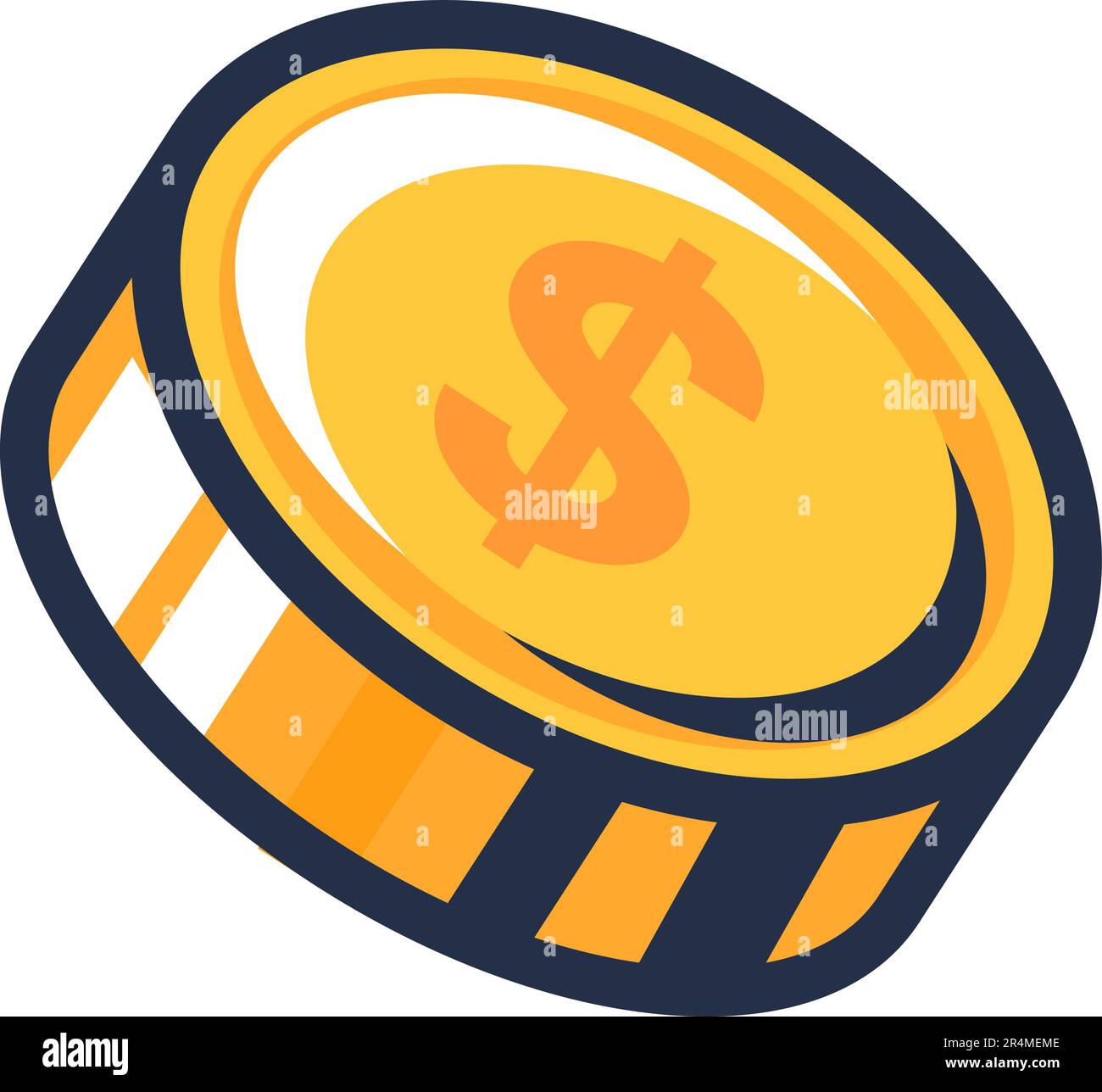 American Gold dollar coin with US money symbol. Cash, turnover finance ...