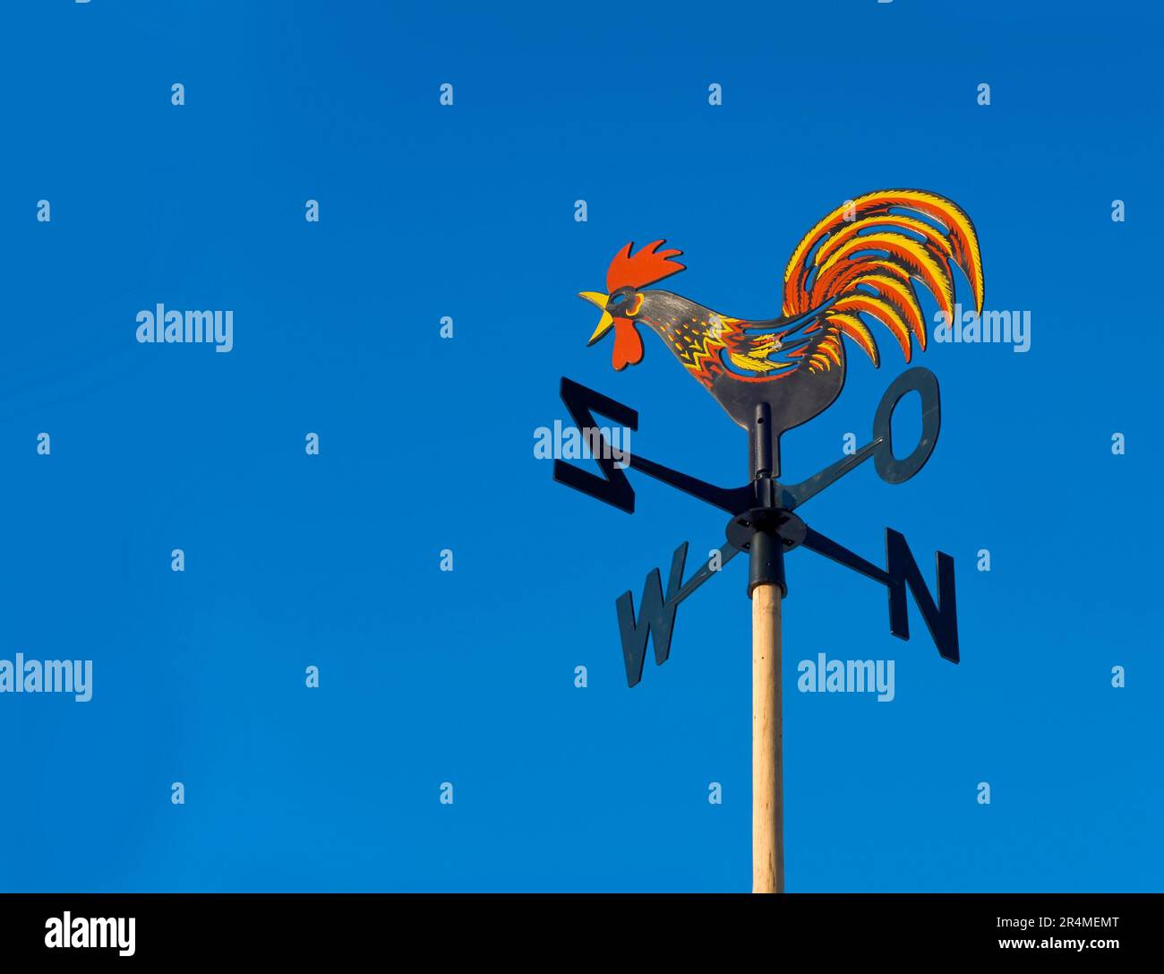 wind vane to indicate the wind direction and the metal cock above the ...