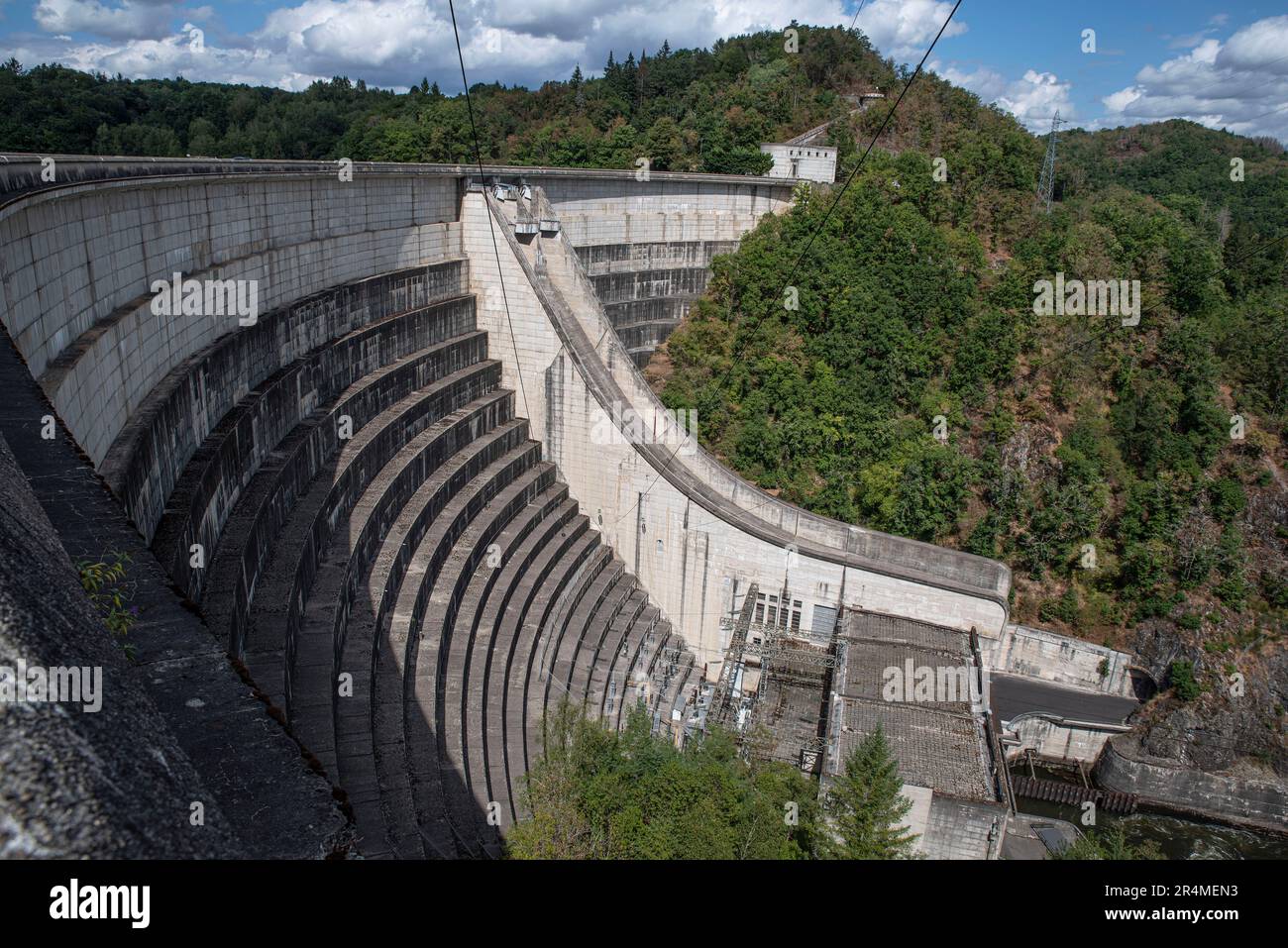 Architecture of a hydroelectric dam in the mountains of France Stock ...