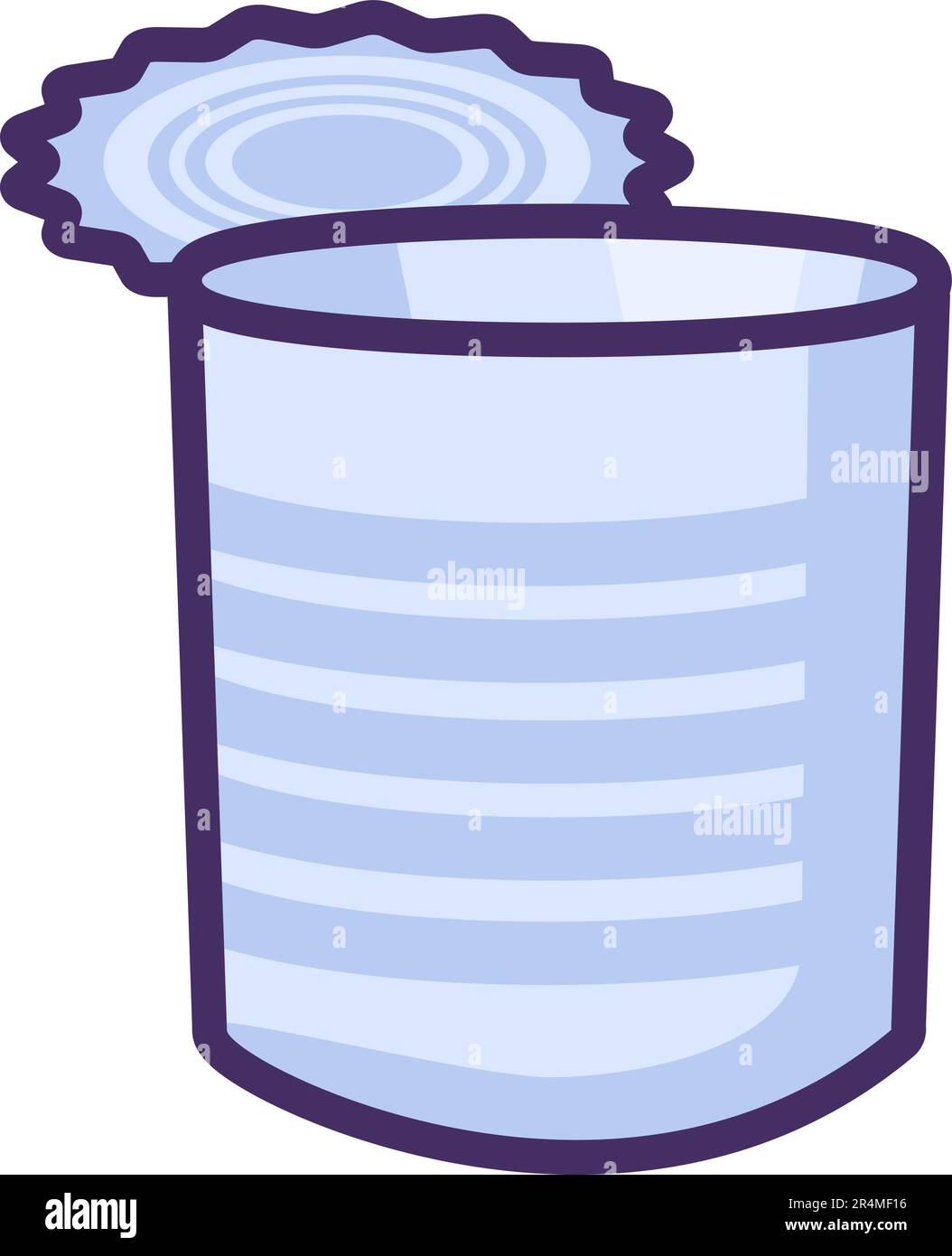 Empty metal tin can with sharp, notched lid. Disposal of food packaging ...