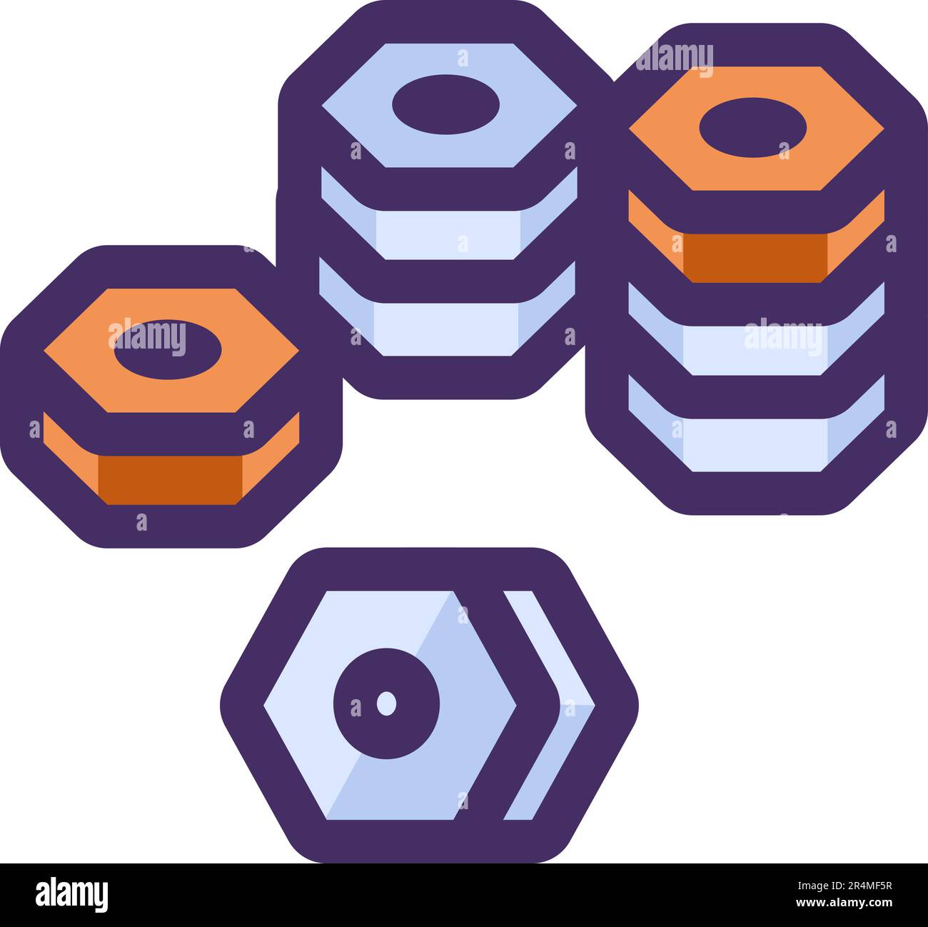 Old rusty nuts and fasteners. Disposal of metal industrial waste. Flat ...