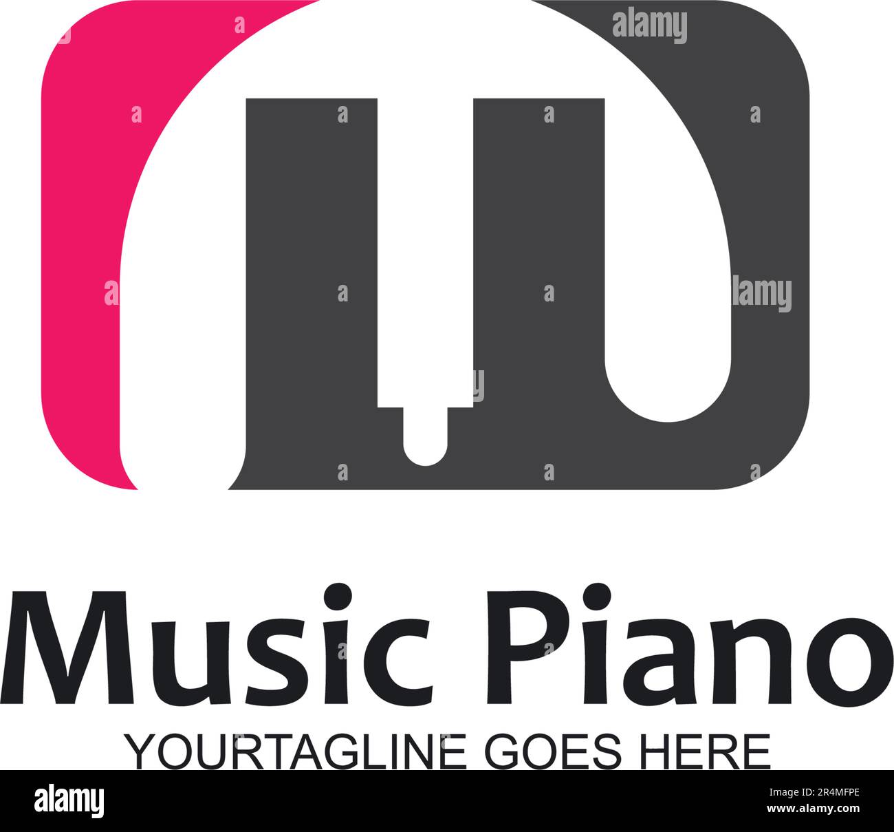 m letter piano icon vector illustration concept design template Stock ...