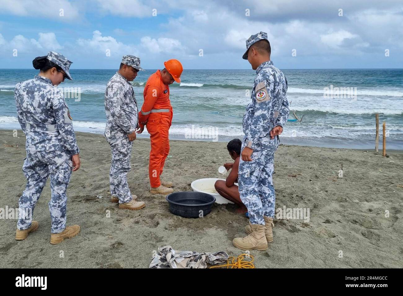 In this handout photo provided by the Philippine Coast Guard ...