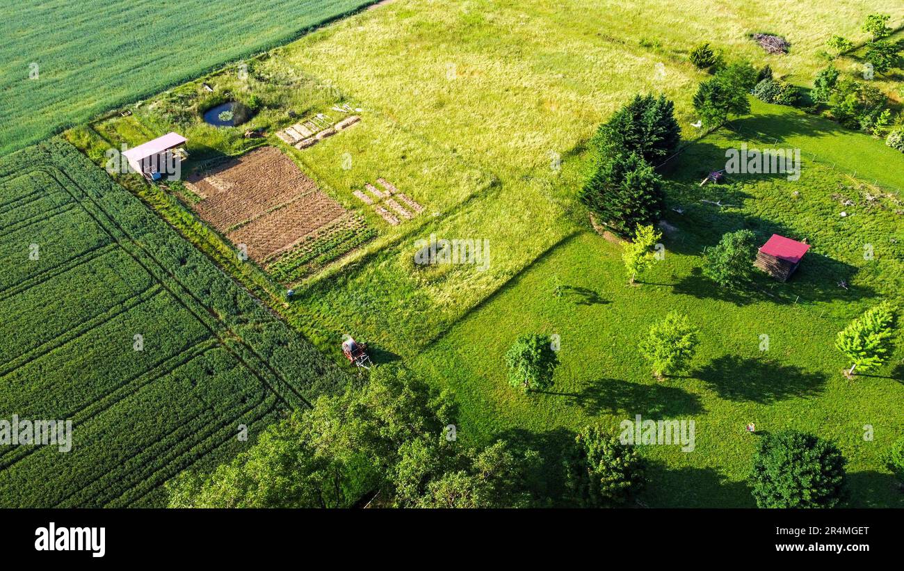 Agricultural fields, Isere valley, Drome, France Stock Photo - Alamy