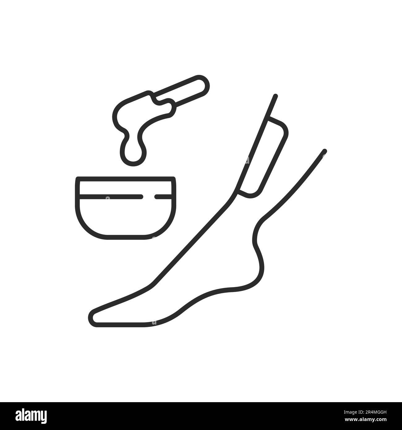 Waxing icon. Vector illustration isolated on white. Editable stroke ...