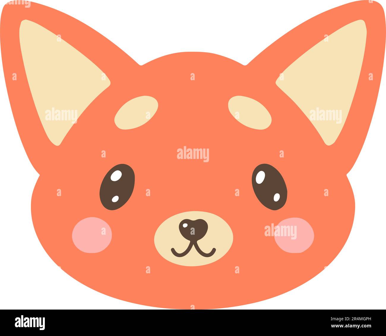 Cute fox head. Forest dweller, animal and mammal. Biology, fauna and ...