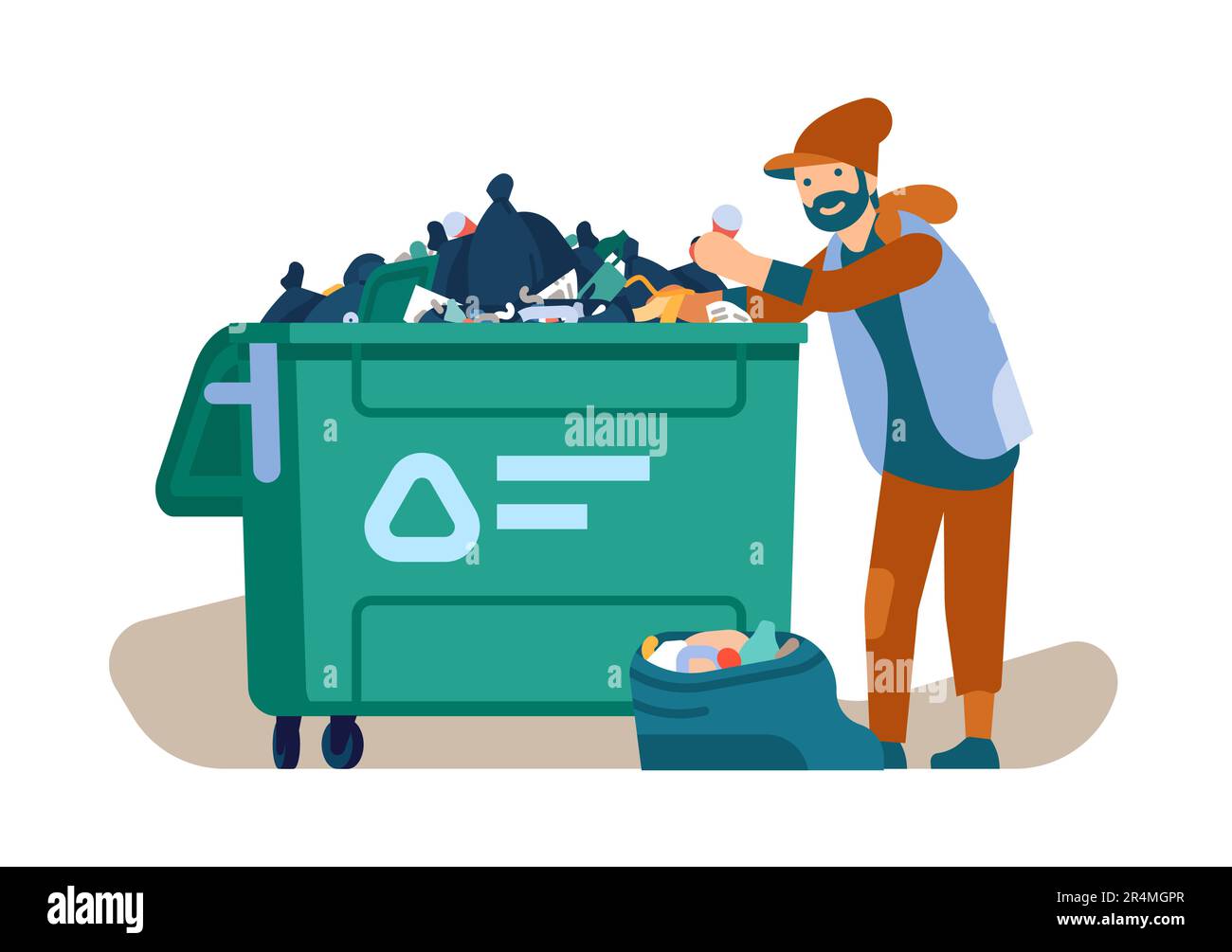 Homeless Rummaging Stock Vector Images Alamy