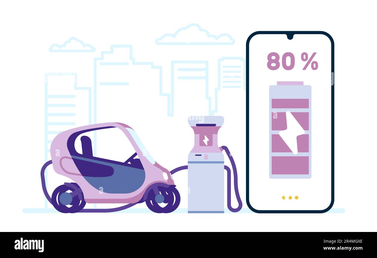 Electric vehicle charging. Automobile accumulator recharge. Electrical ...