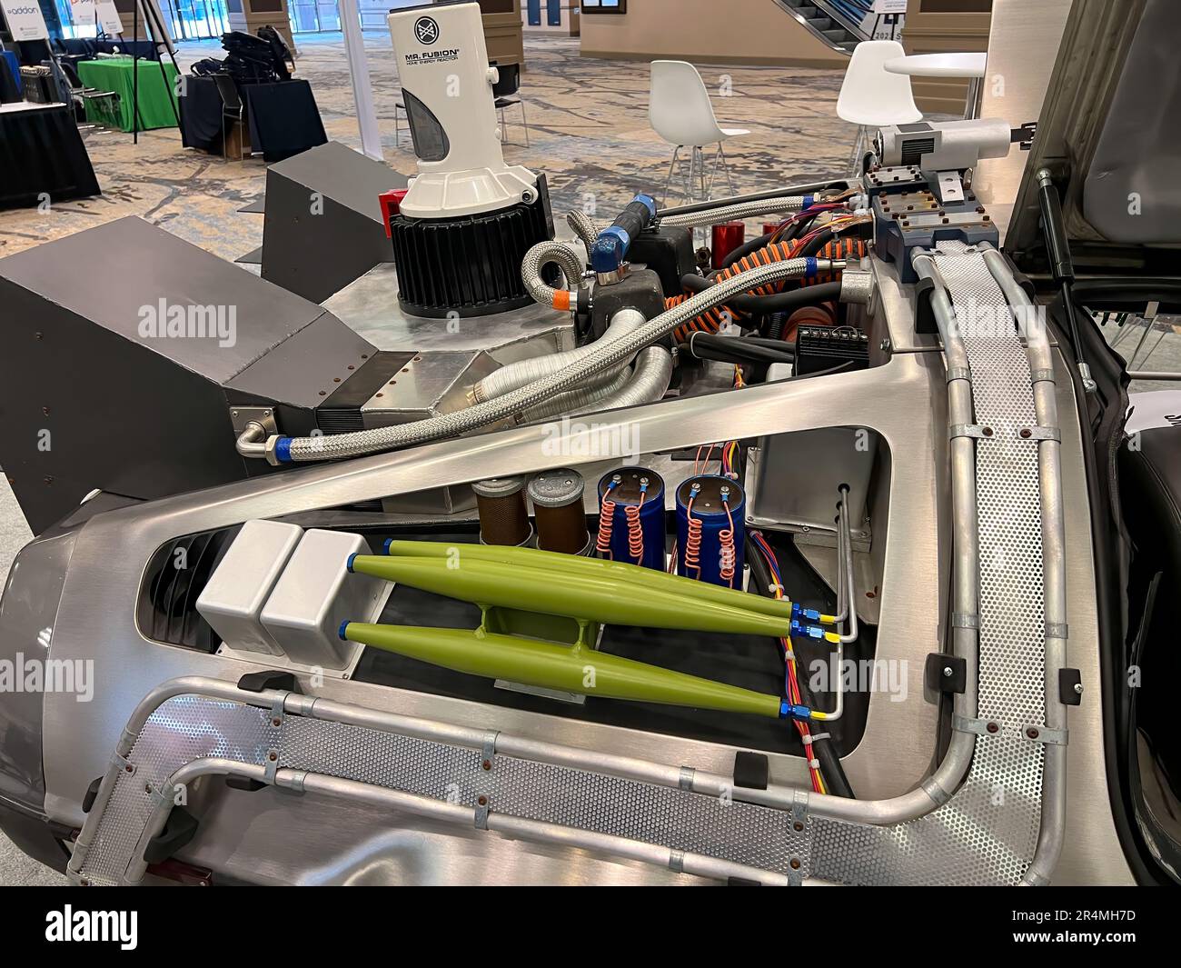 a futuristic gullwing door time travel car Stock Photo - Alamy
