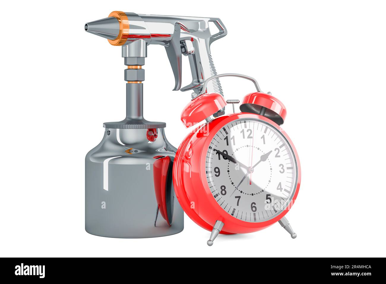 Toolbox with alarm clock, 3D rendering isolated on white background ...