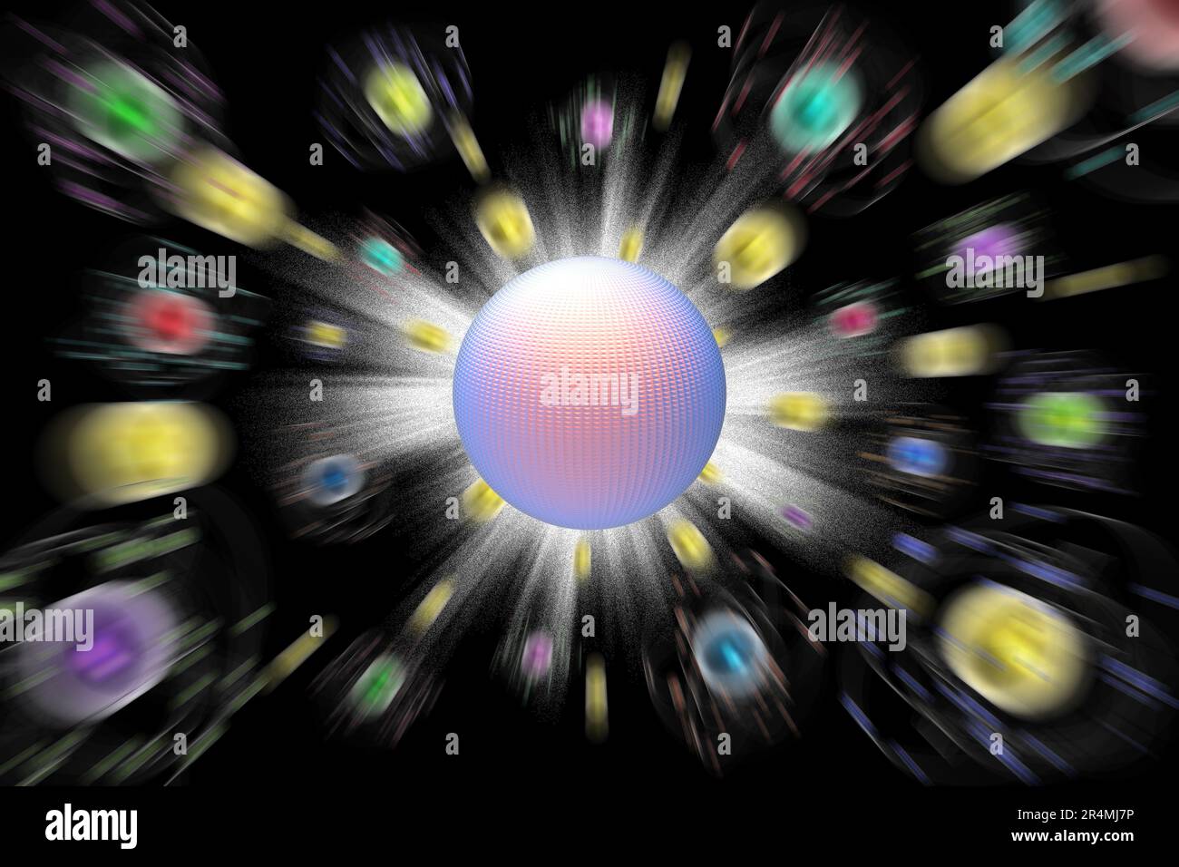 3D illustration. Abstract image. Space, atoms, planets, molecules ...