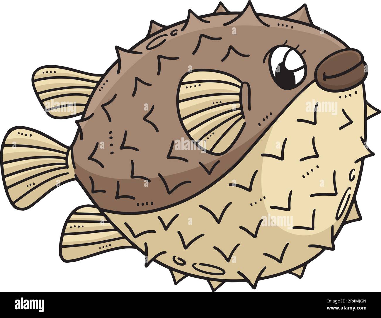Mother Pufferfish Cartoon Colored Clipart Stock Vector Image & Art - Alamy