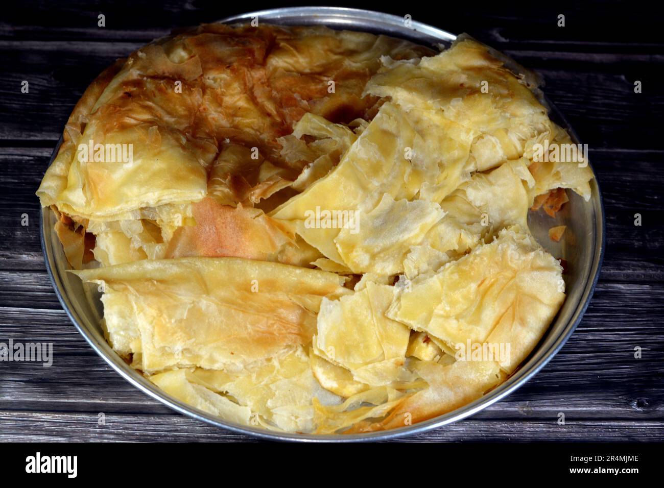 Egyptian Feteer meshaltet, layers upon layers of pastry dough with ...