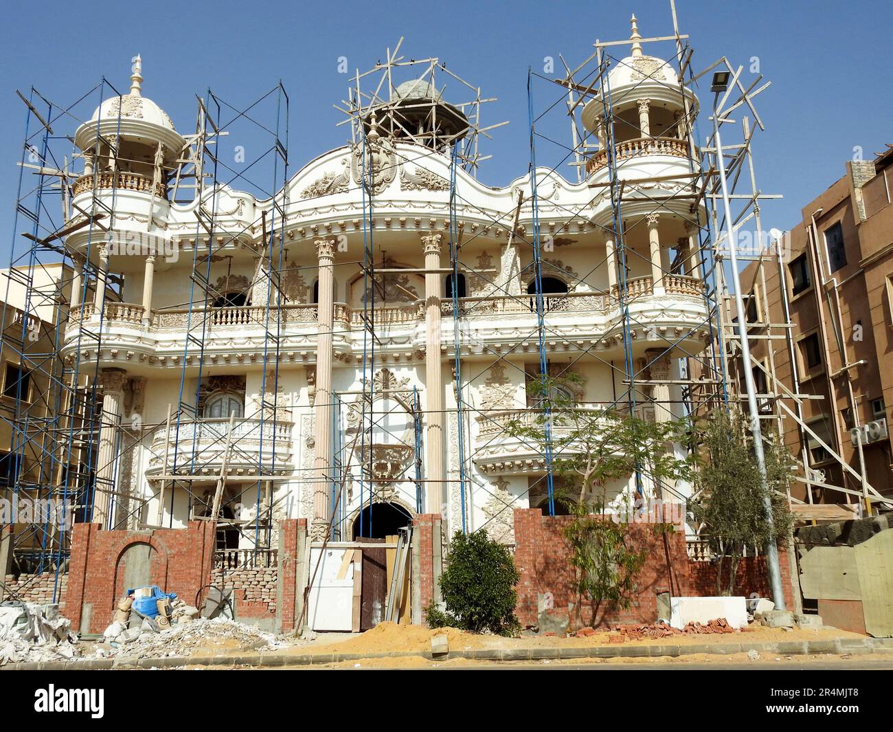 Cairo, Egypt, May 10 2023: A new residential building villa under ...