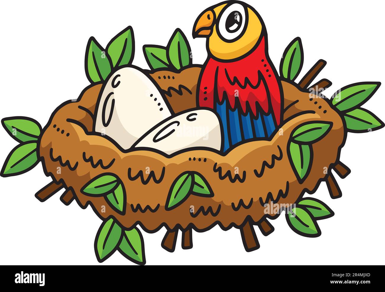 Baby Parrot Cartoon Colored Clipart Illustration Stock Vector Image ...