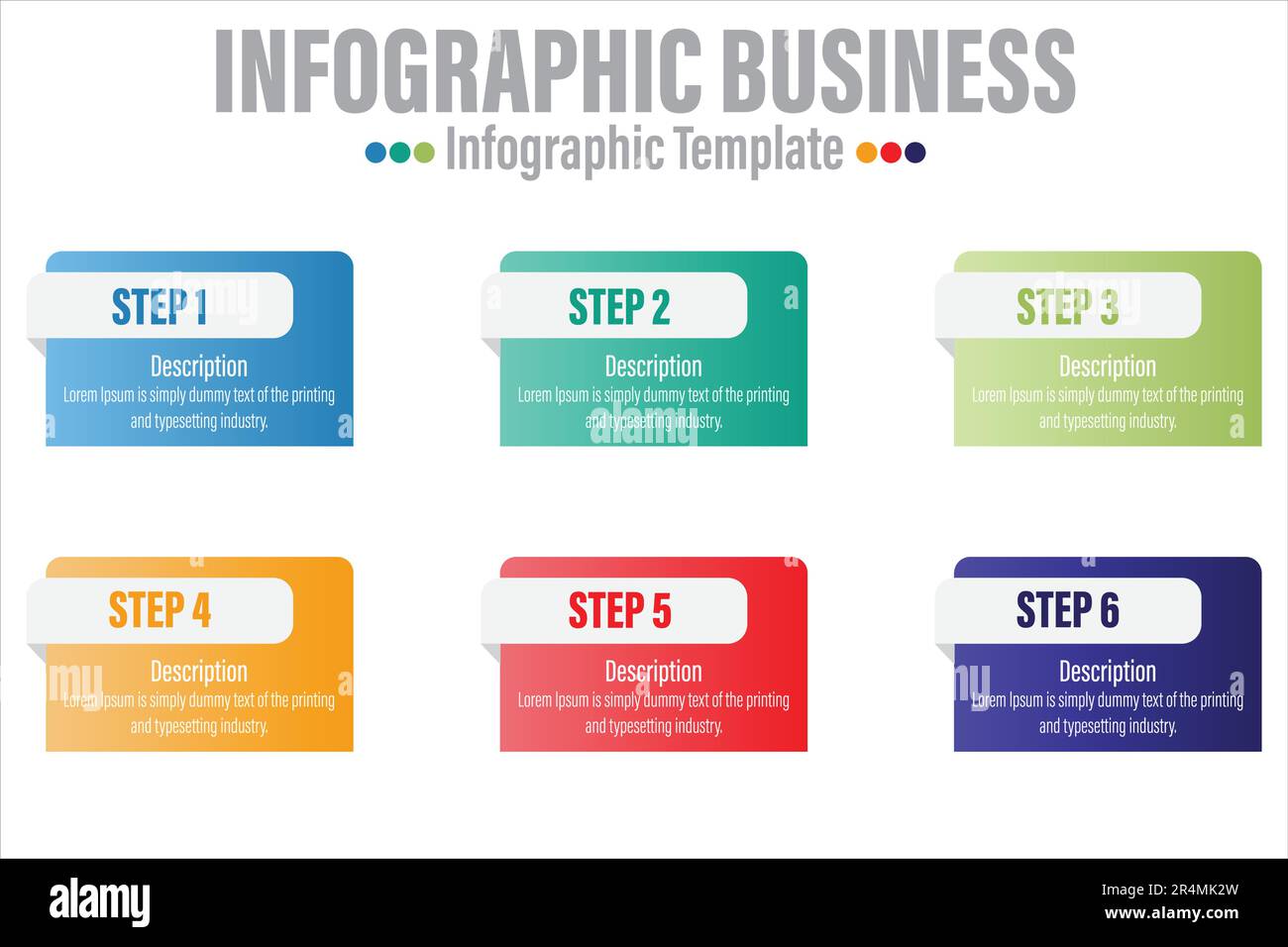 Infographic template with numbers six option can be used for workflow ...