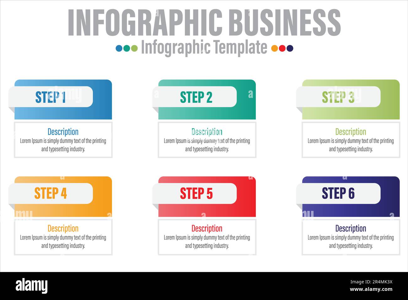 Infographic template with numbers six option can be used for workflow ...
