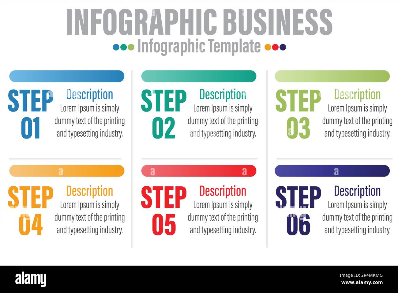 Business infographic design template with six 6 steps, six 6 options ...