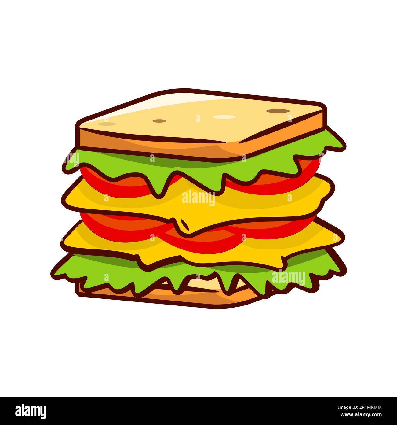 Sandwich icon in cartoon style isolated on white background. Vector ...