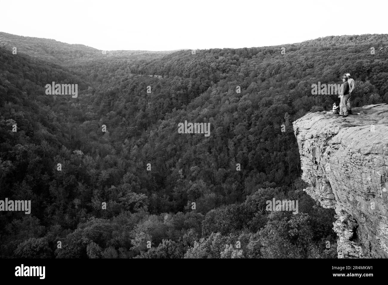 Two people standing on an overlook, Devil's Den State Park, Arkansas ...