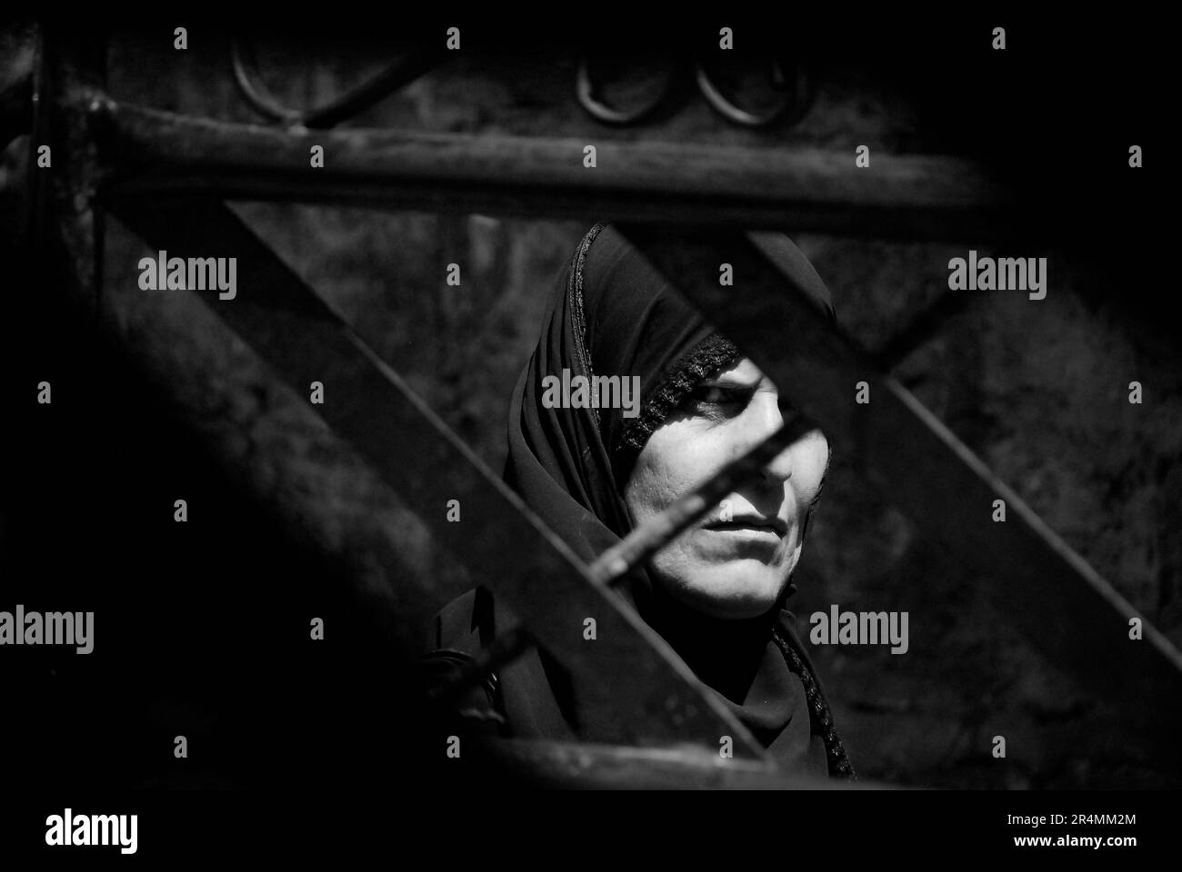 A portrait of a Muslim woman on the streets of Damascus, Syria Stock ...