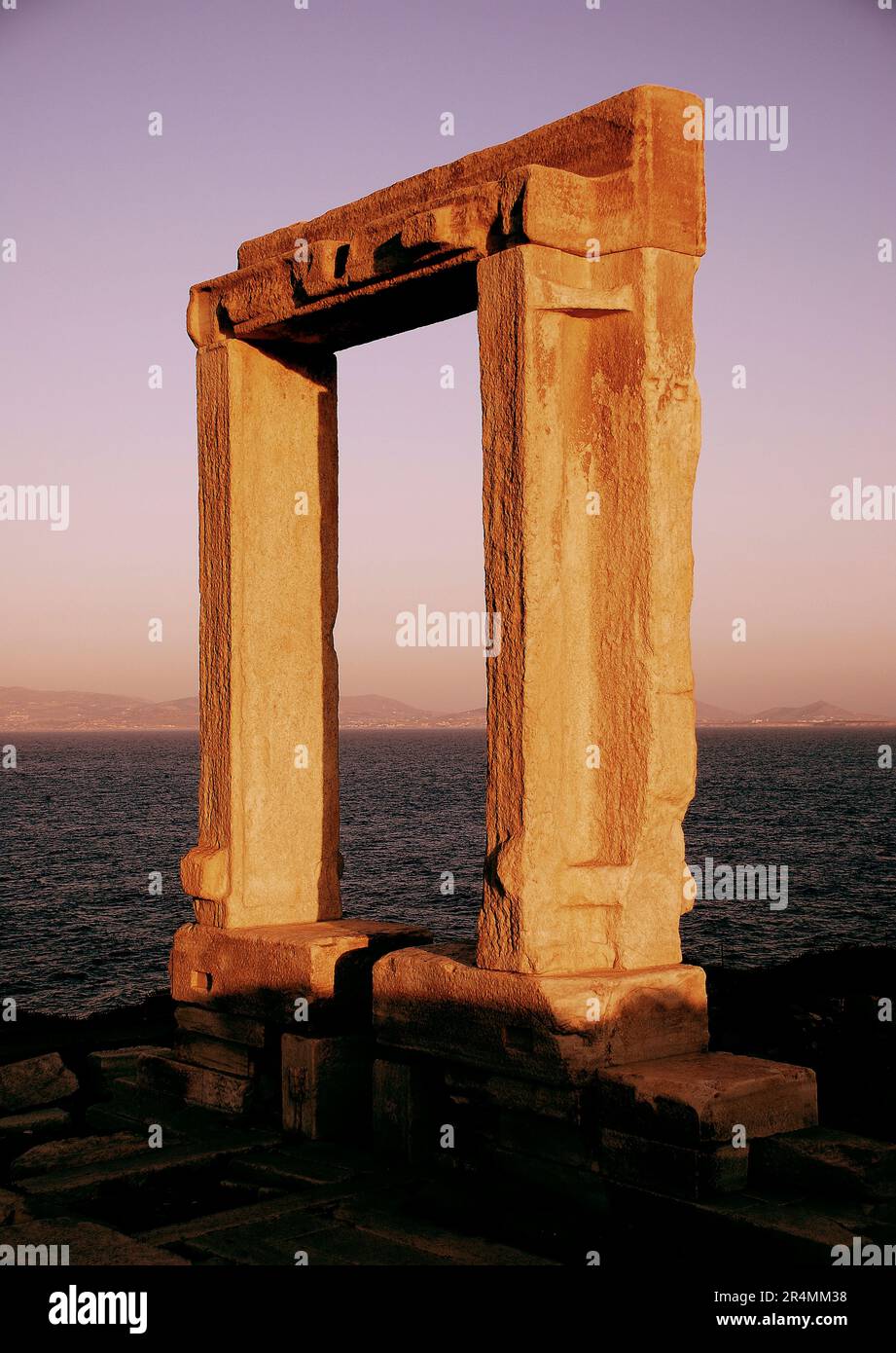 Naxos Portara, entry of the sacred temple of Apollo, in Naxos Island ...