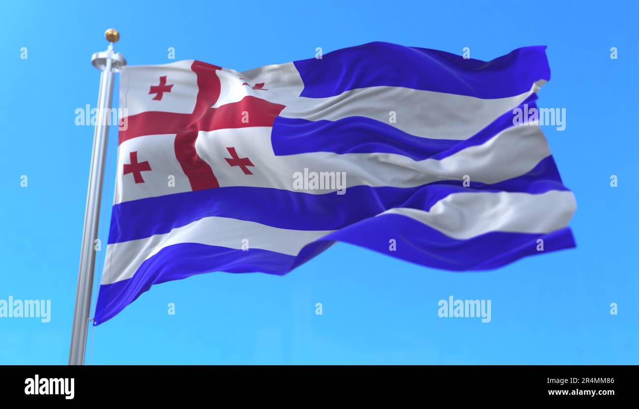 Adjara flag waving at wind. 3d render Stock Photo - Alamy