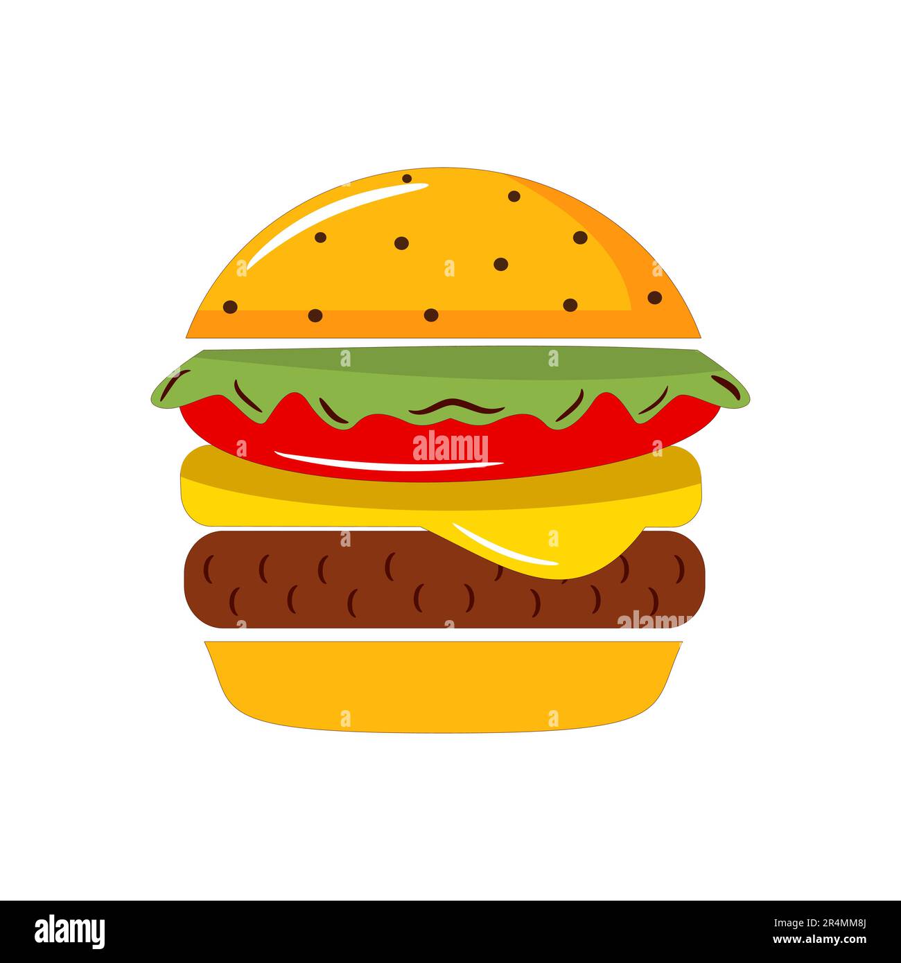 Hamburger icon. Flat illustration of hamburger vector icon for web ...