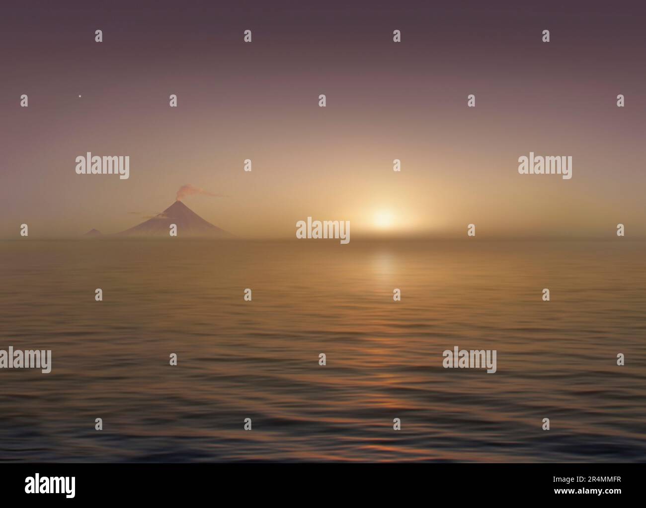 Mayon volcano near Legazpi City - eruption at sunset Stock Photo - Alamy