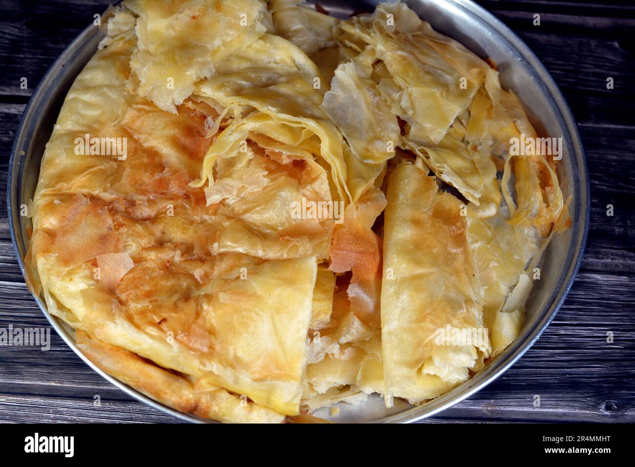 Egyptian Feteer meshaltet, layers upon layers of pastry dough with ...