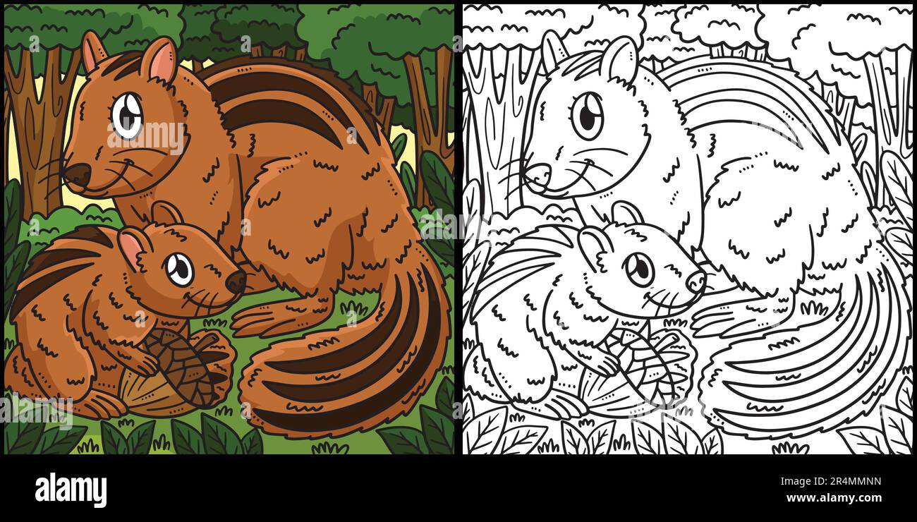 Mother Chipmunk and Baby Chipmunk Illustration Stock Vector Image & Art ...