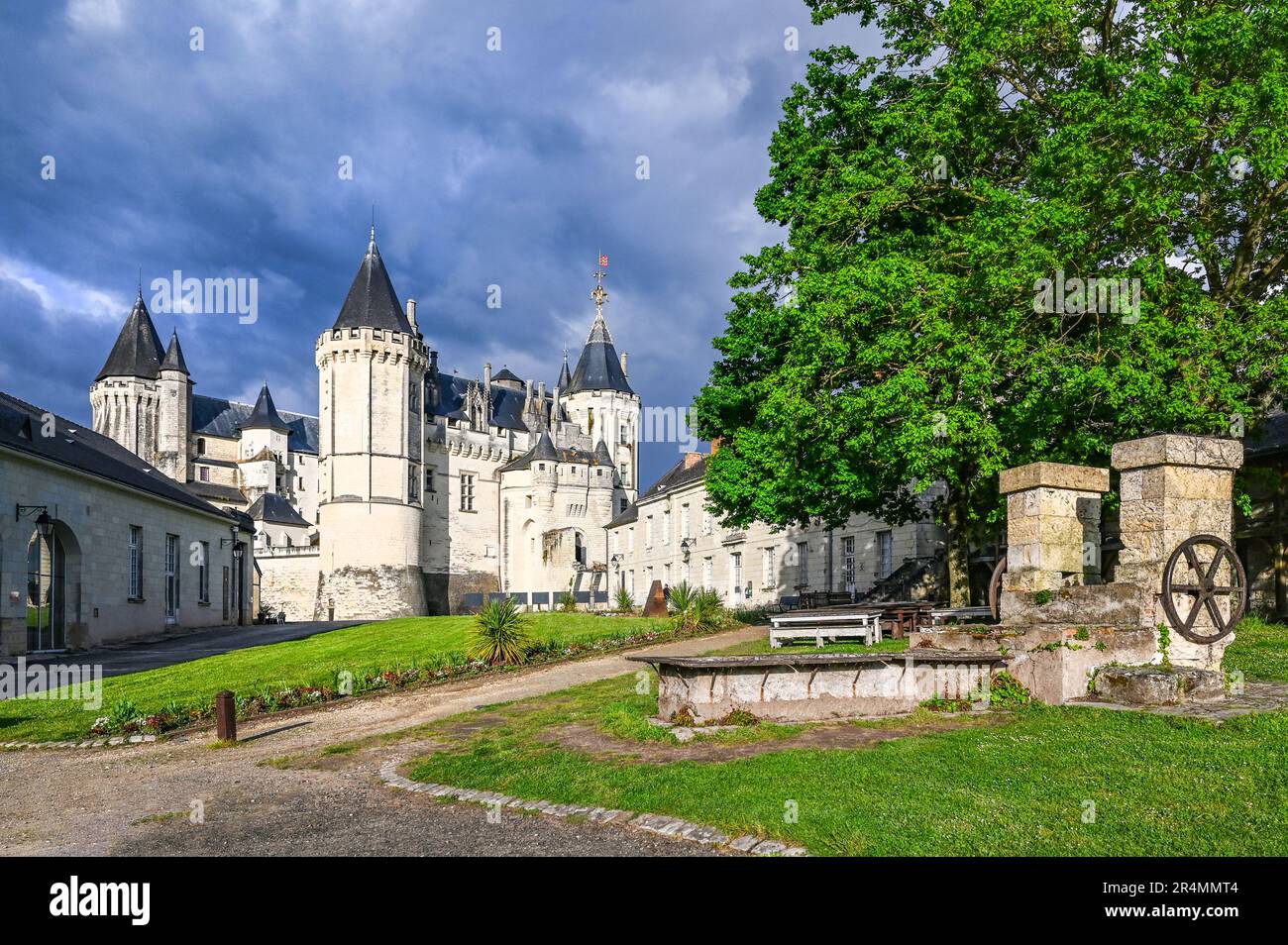 The castle Château de Saumur at Saumur, Loire valley, France Stock ...