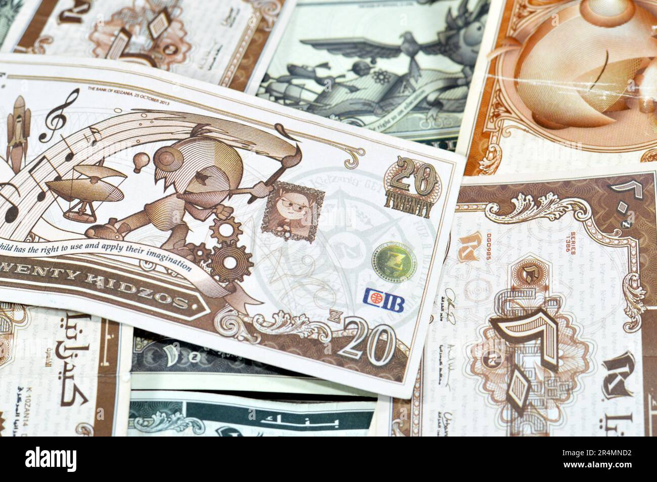 Cairo, Egypt, May 26 2023: KidZos money, currency of KidZania, a ...