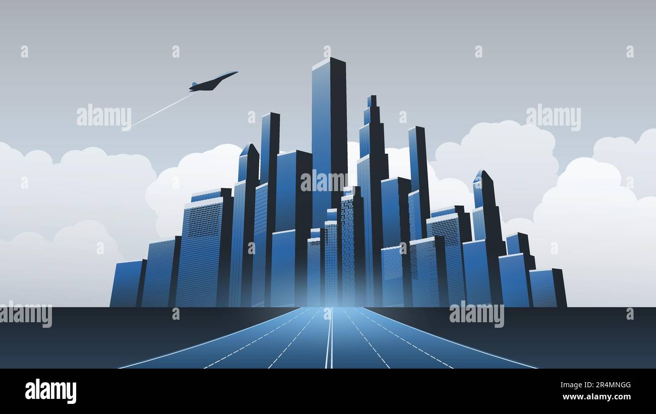Metropolis - Urban Cityscape Vector Design Concept with Skyline and ...