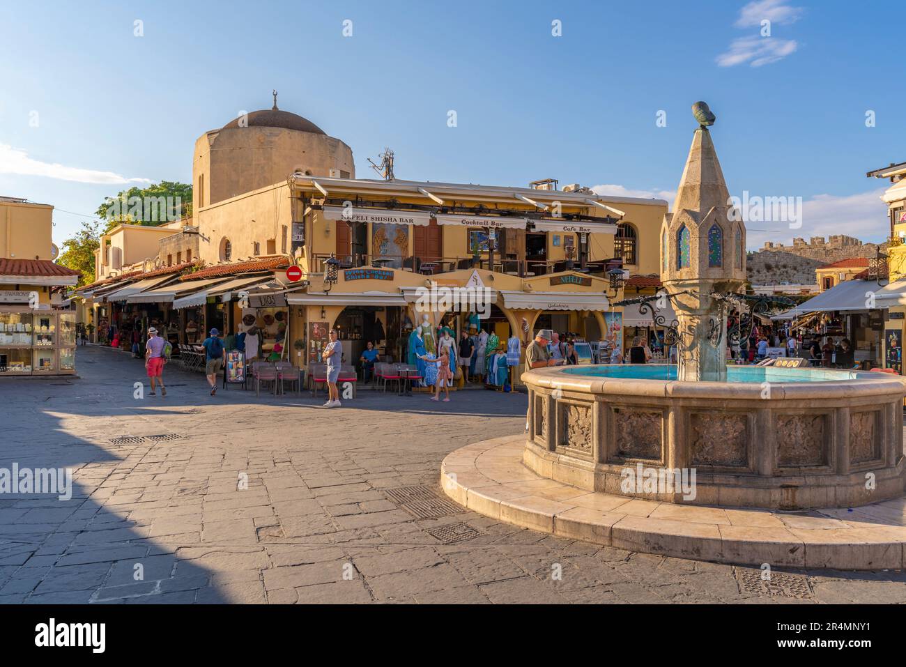 View of Hippocrates Square, Old Rhodes Town, UNESCO World Heritage Site ...