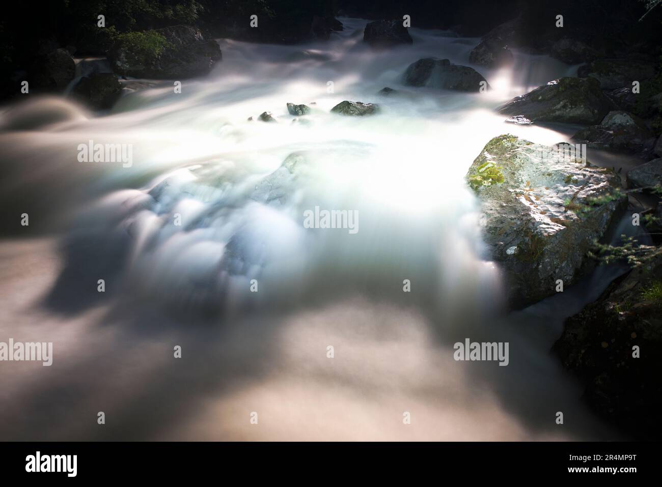 Long exposure of Ache river rapids in full moon light II Stock Photo ...
